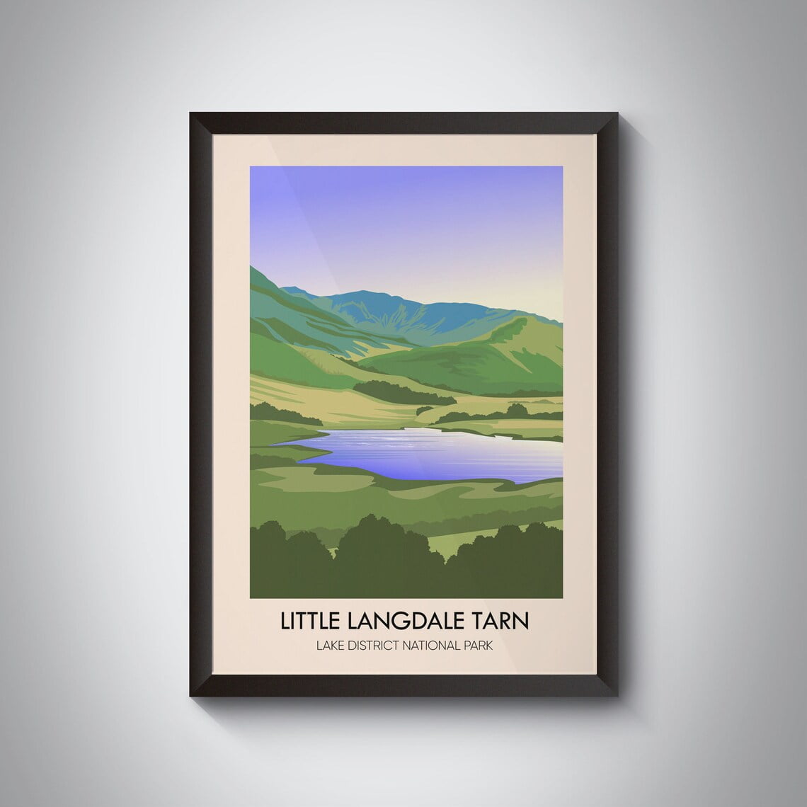 Little Langdale Tarn Travel Poster, Lake District National Park ...