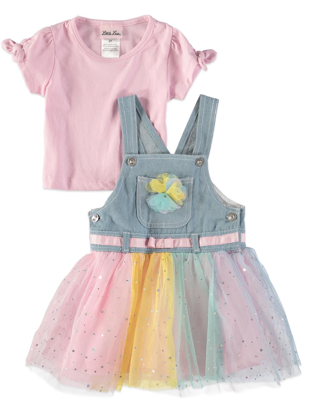 Little Lass Girls 2T-4T Tulle Skirtall Set (Pink 4T) - Walmart.com