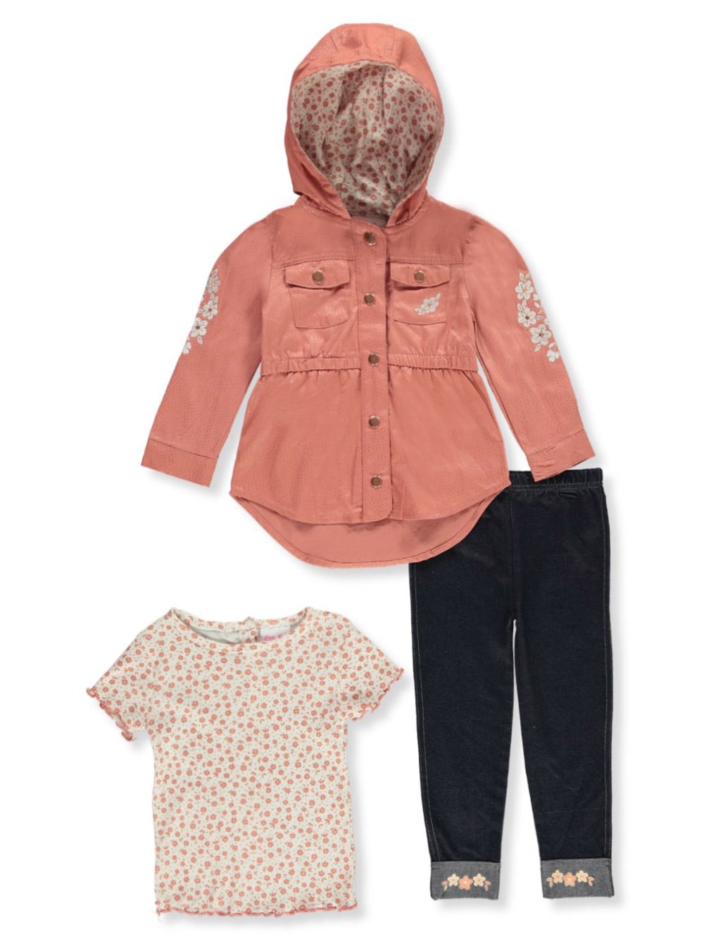 Little Lass Girls' 3-Piece Daisy Jacket Set Outfit - pink, 2t (Toddler ...