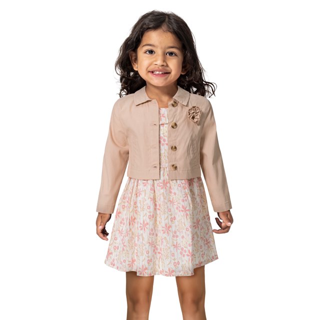 Little Lass Toddler Girl Dress and Jacket 2-Piece Set, Sizes 2T-4T ...