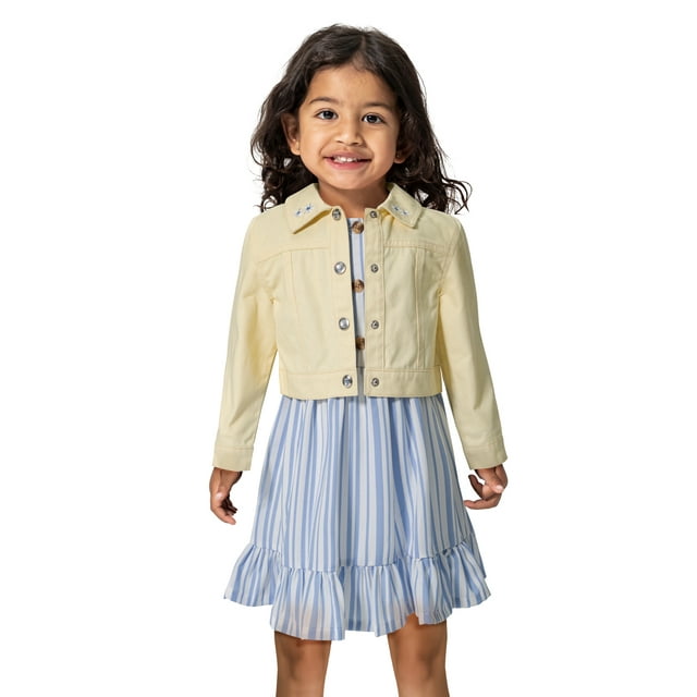 Little Lass Toddler Girl Dress and Jacket 2-Piece Set, Sizes 2T-5T ...