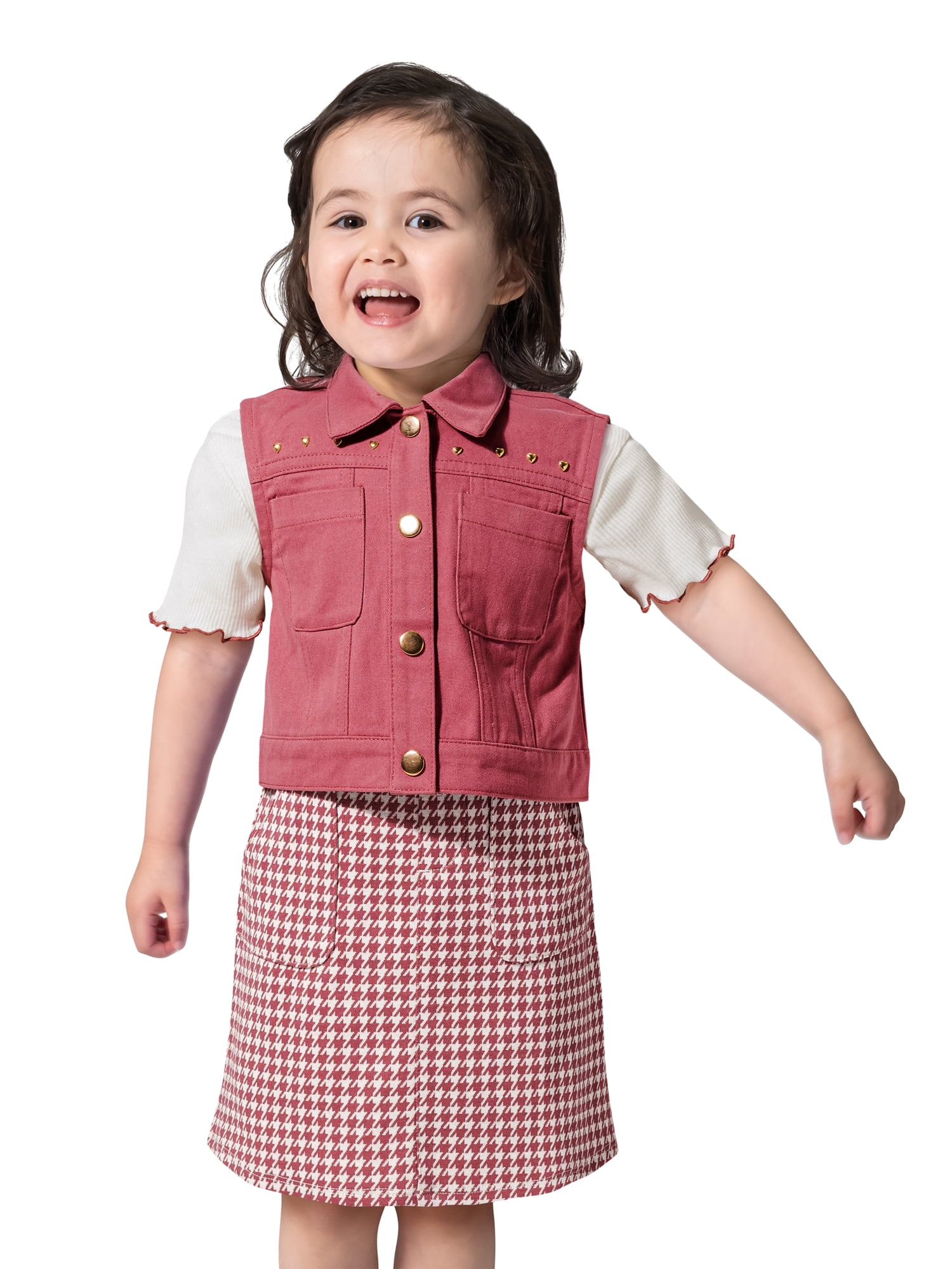 Little Lass Toddler Girls 2-Piece Dress and Vest Set, Sizes 2T-4T ...