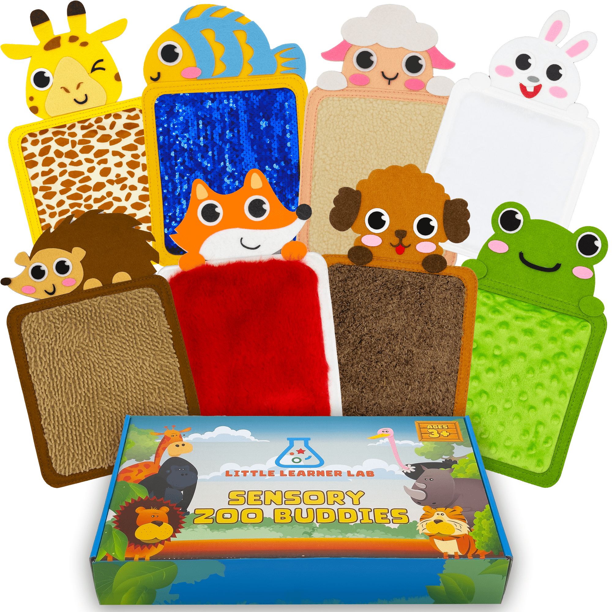Little Learner Lab Sensory Zoo Buddies: 8-Pack Sensory Mats | Sensory ...