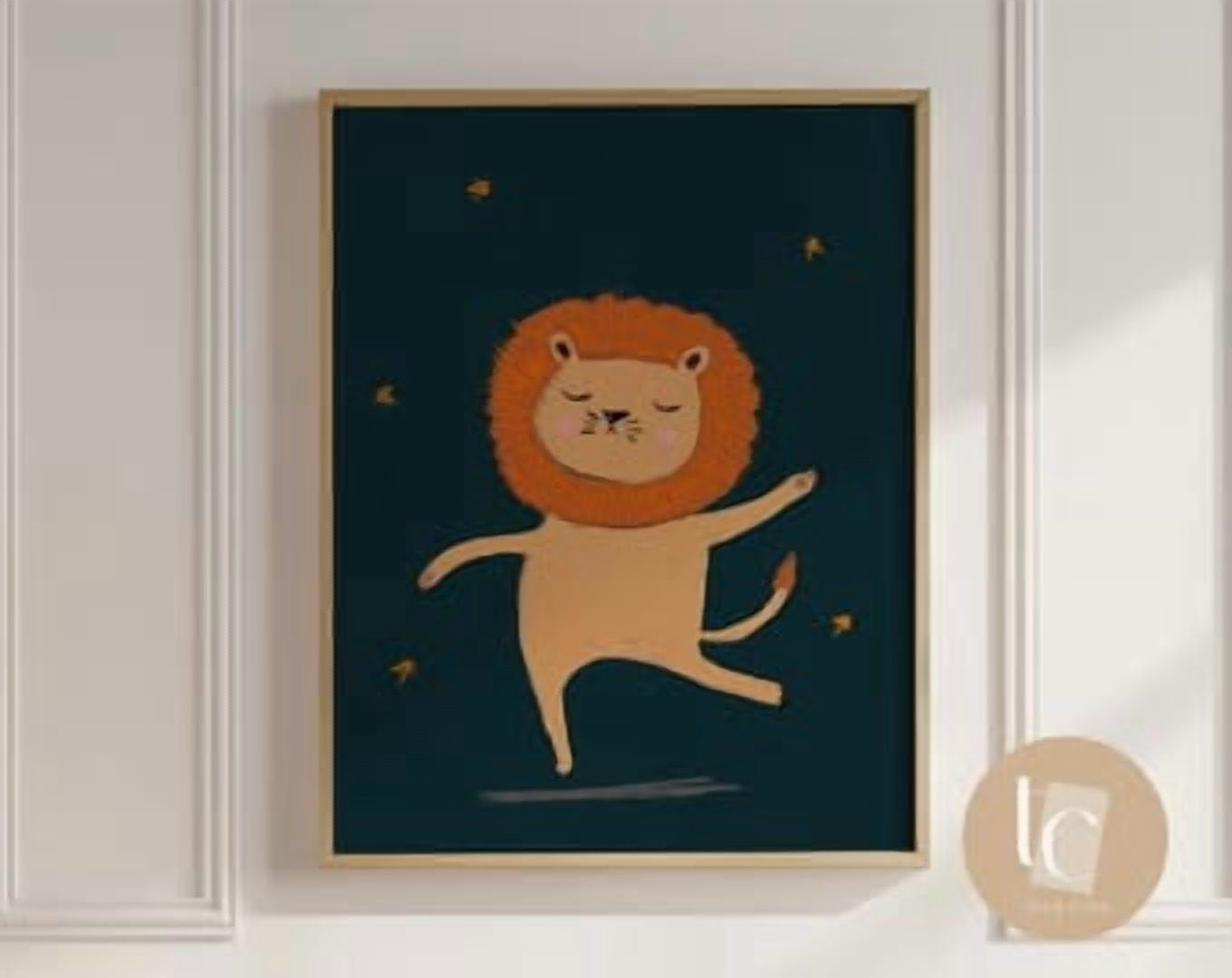 Little Lion Dancing Nursery Wall Art Retro Kids Decor Quote Wall Art ...