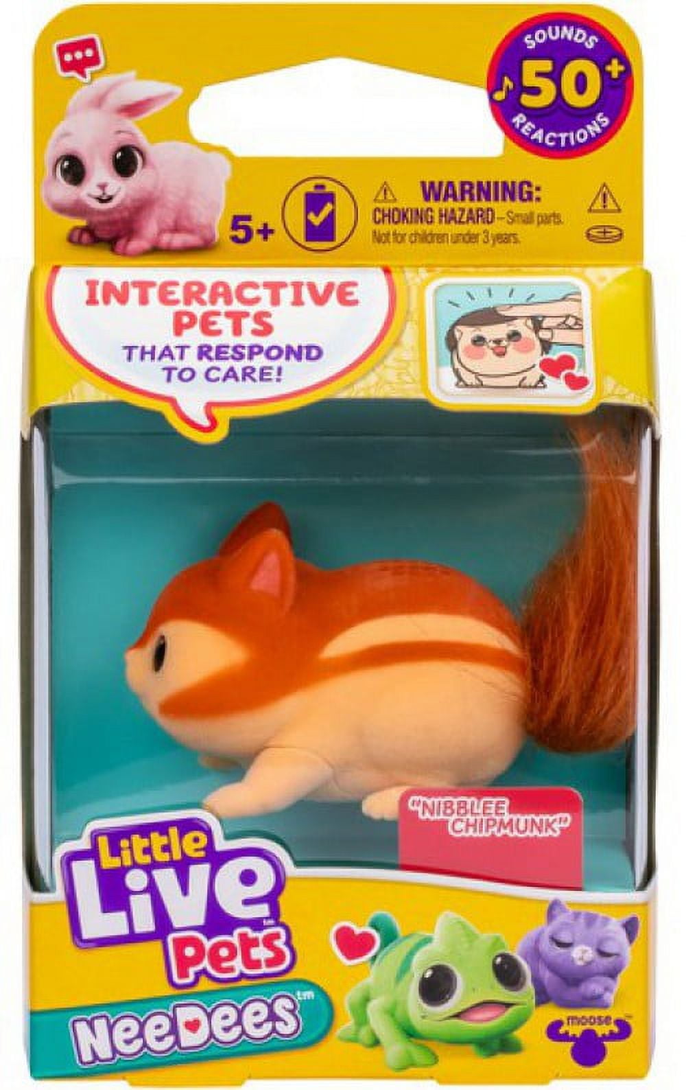 Little Live Pets NeeDees Nibblee Chipmunk Wearable Interactive Figure ...