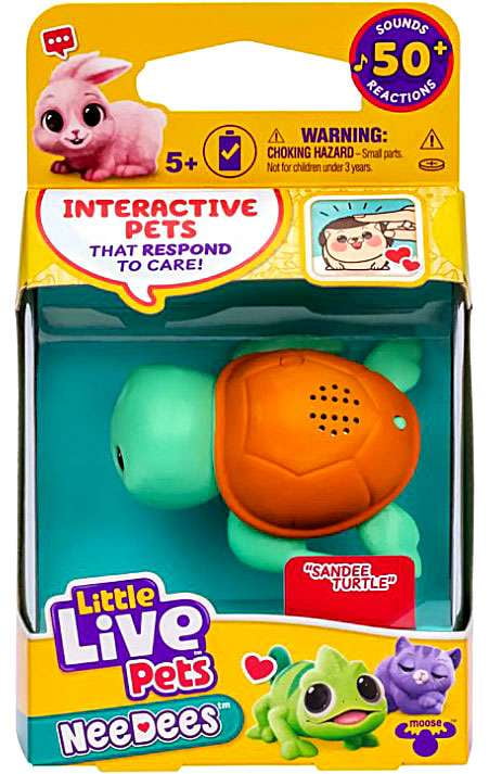 Little Live Pets NeeDees Sandee Turtle Wearable Interactive Figure Pack ...