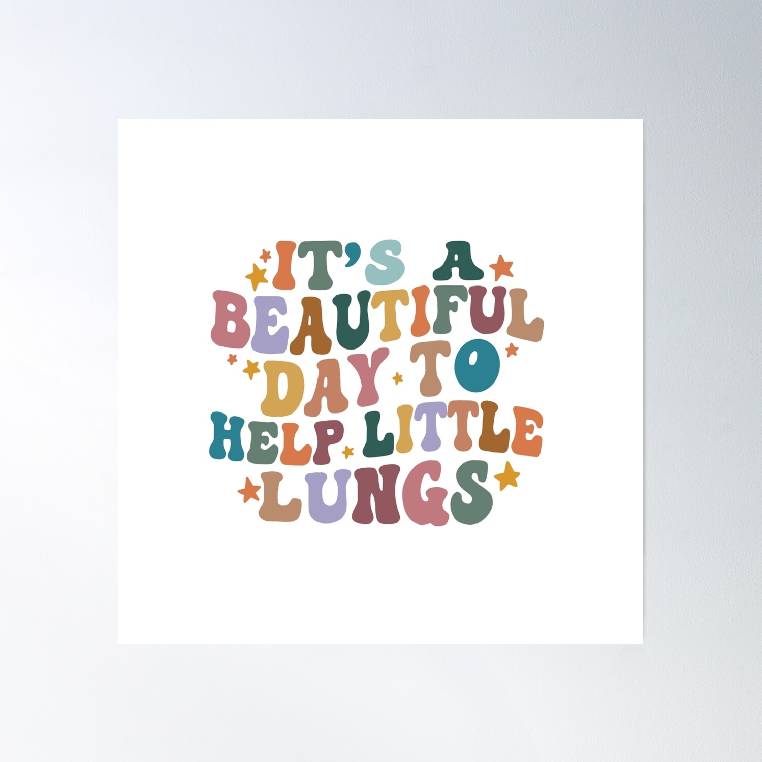 Little Lungs Poster Wall Art, Modern Wall Decor, 16x16 UNFRAMED ...