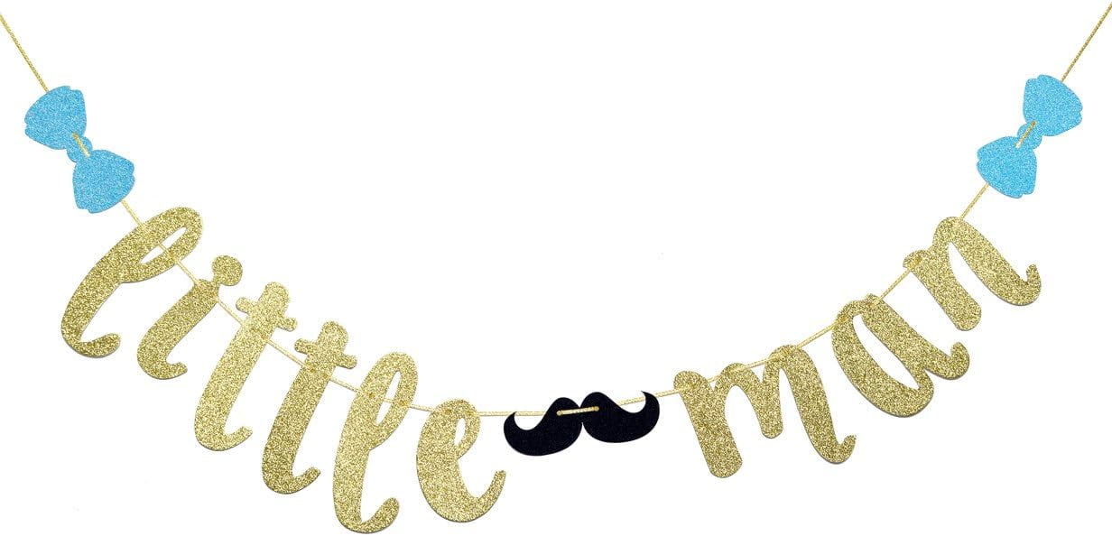 Little Man Banner with Mustache and Bow Tie, Boy Baby Shower Banner ...