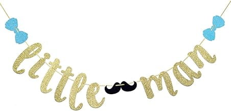 Little Man Banner with Mustache and Bow Tie, Boy Baby Shower Banner ...
