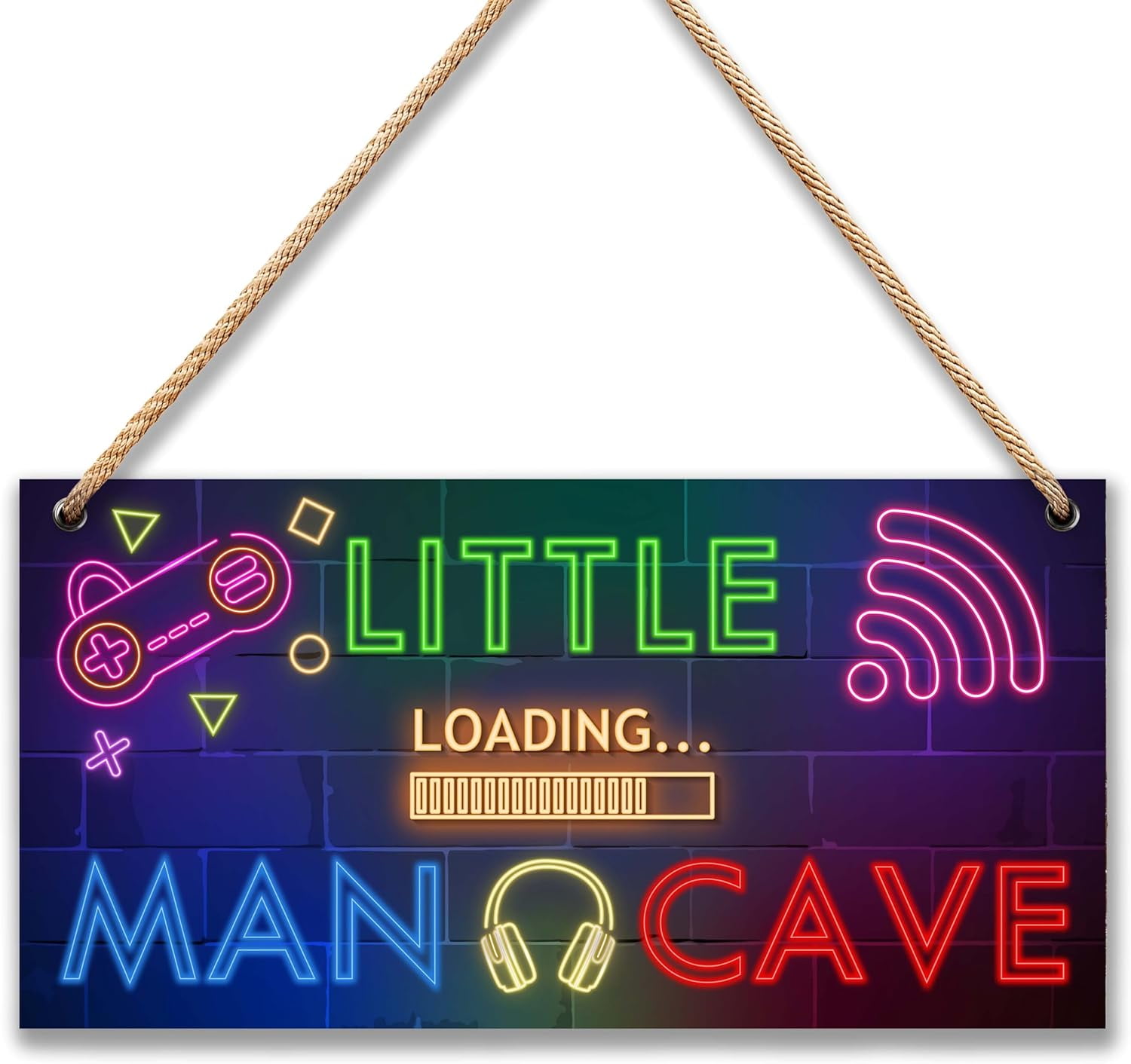 Little Man Cave, Neon Gaming Wooden Door Sign for Gamer Room Decor 6 ...
