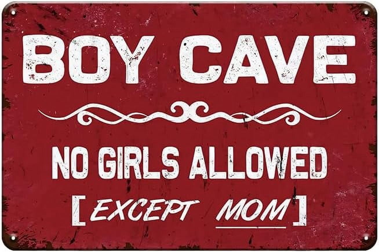 Little Man Cave Sign for Boys - Boys Cave No Girls Metal Tin Sign 12 X ...