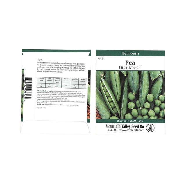 Little Marvel Pea Garden Seeds - 26 Gram Packet - Non-GMO, Heirloom ...
