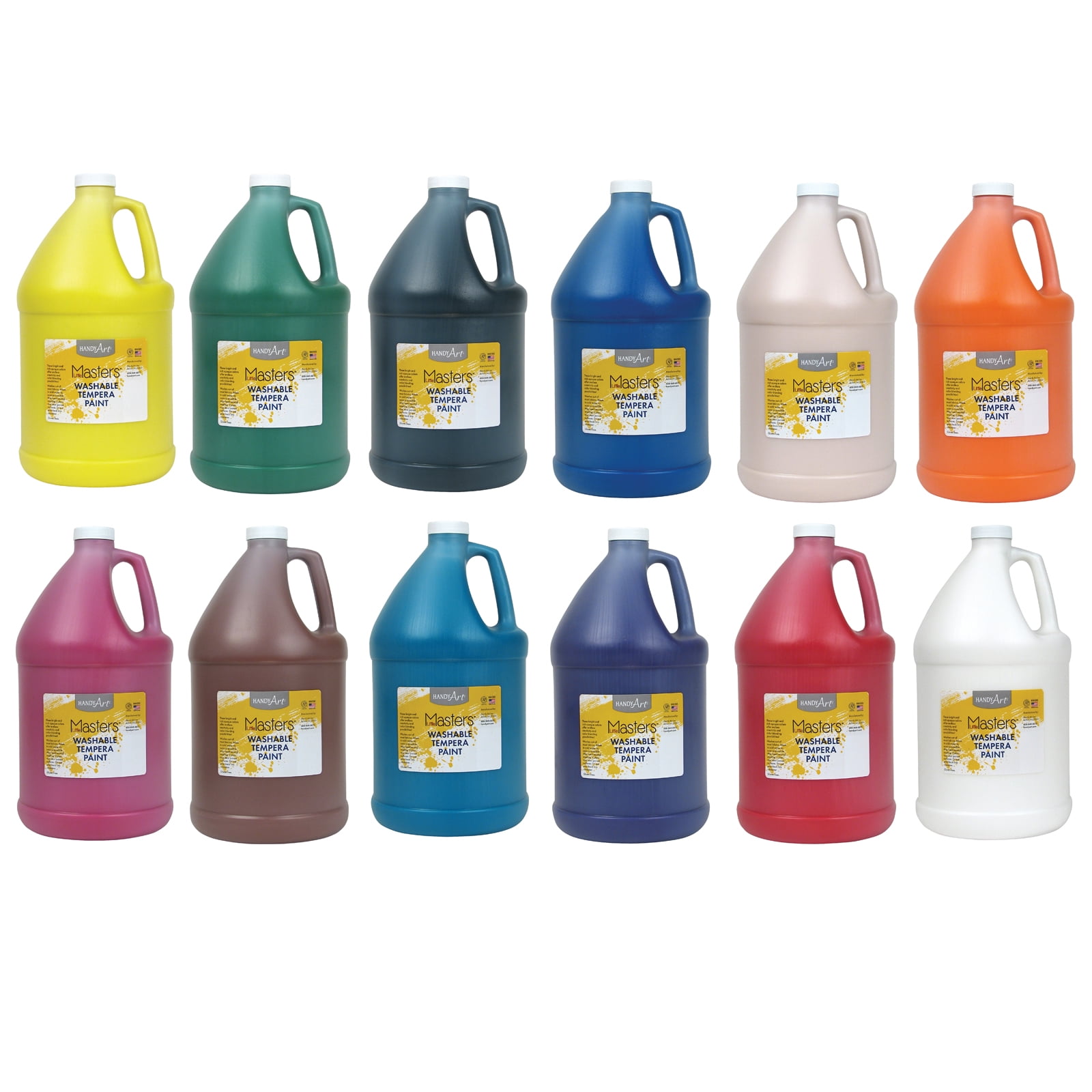 Little Masters® Washable Tempera Paint, 128 oz. Bottles, Pack of 12 ...