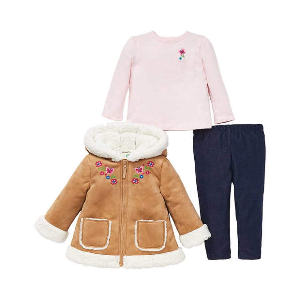 Little Me 3-Piece Girls Back to School Clothing Set Tan 12M - Walmart.com