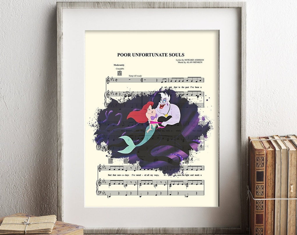 Little Mermaid Ariel And Ursula Splatter Poor Unfortunate Souls Sheet ...