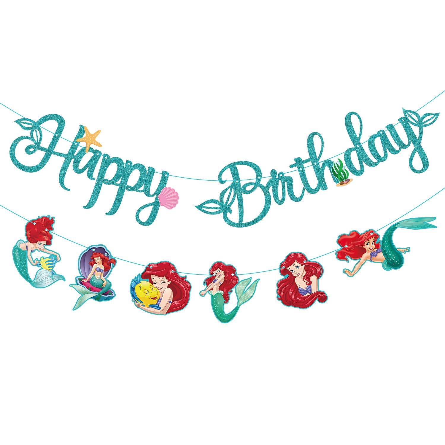 Little Mermaid Ariel Birthday MMF7 Banner - Mermaid Party Supplies ...