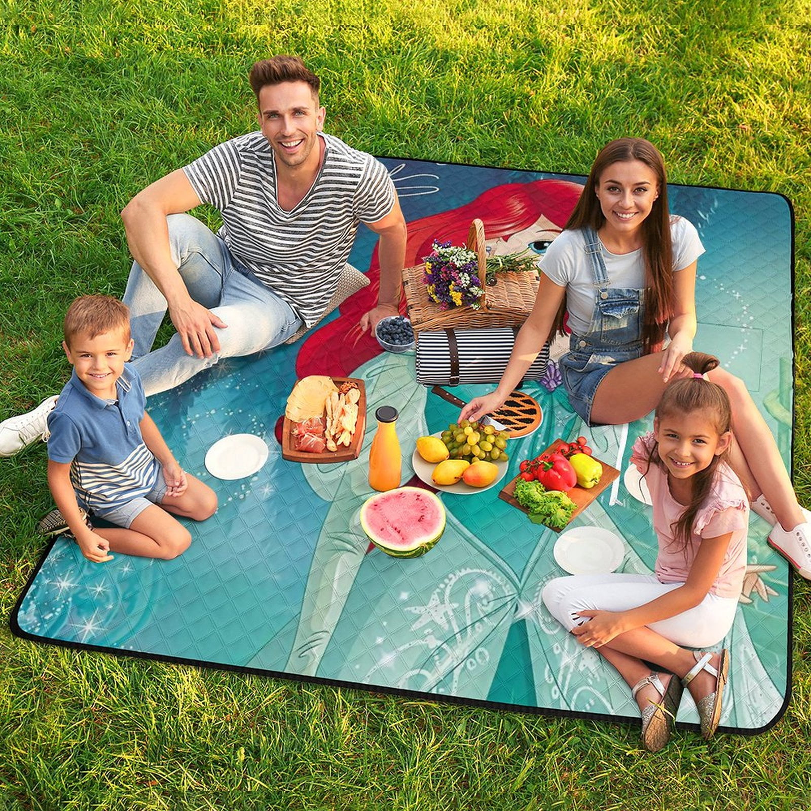 Little Mermaid Ariel Extra Large Picnic Blanket Waterproof,78"x 78 ...