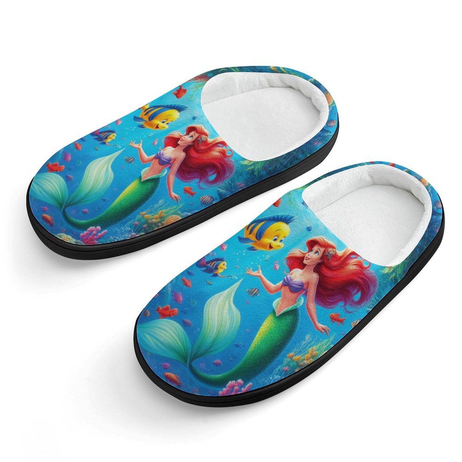 Little Mermaid Ariel Flounder Slippers for Kids Girls Boys Teen,Soft ...