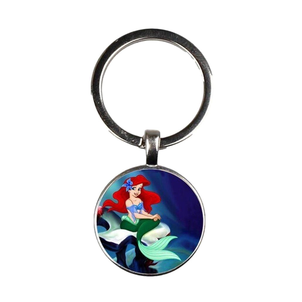 Little Mermaid Ariel Glass Domed Metal Keychain Keyring - Walmart.com