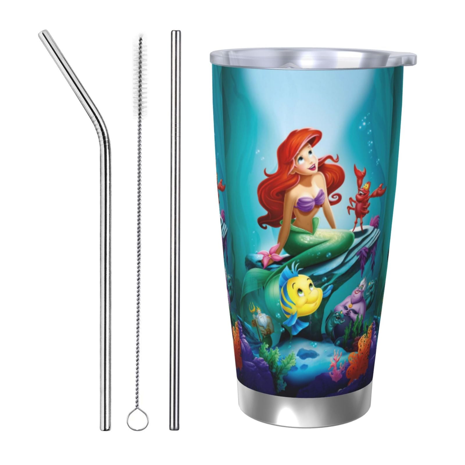 Little Mermaid Ariel Water Bottle,Coffee Cups,Insulated Stainless Steel Coffee Tumbler,Reusable ...