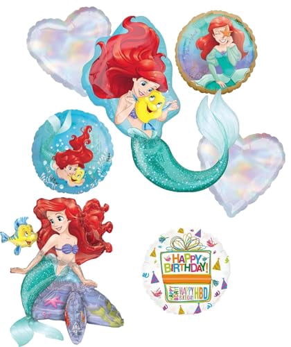 Little Mermaid Birthday Party Supplies Princess Ariel Balloon Bouquet ...