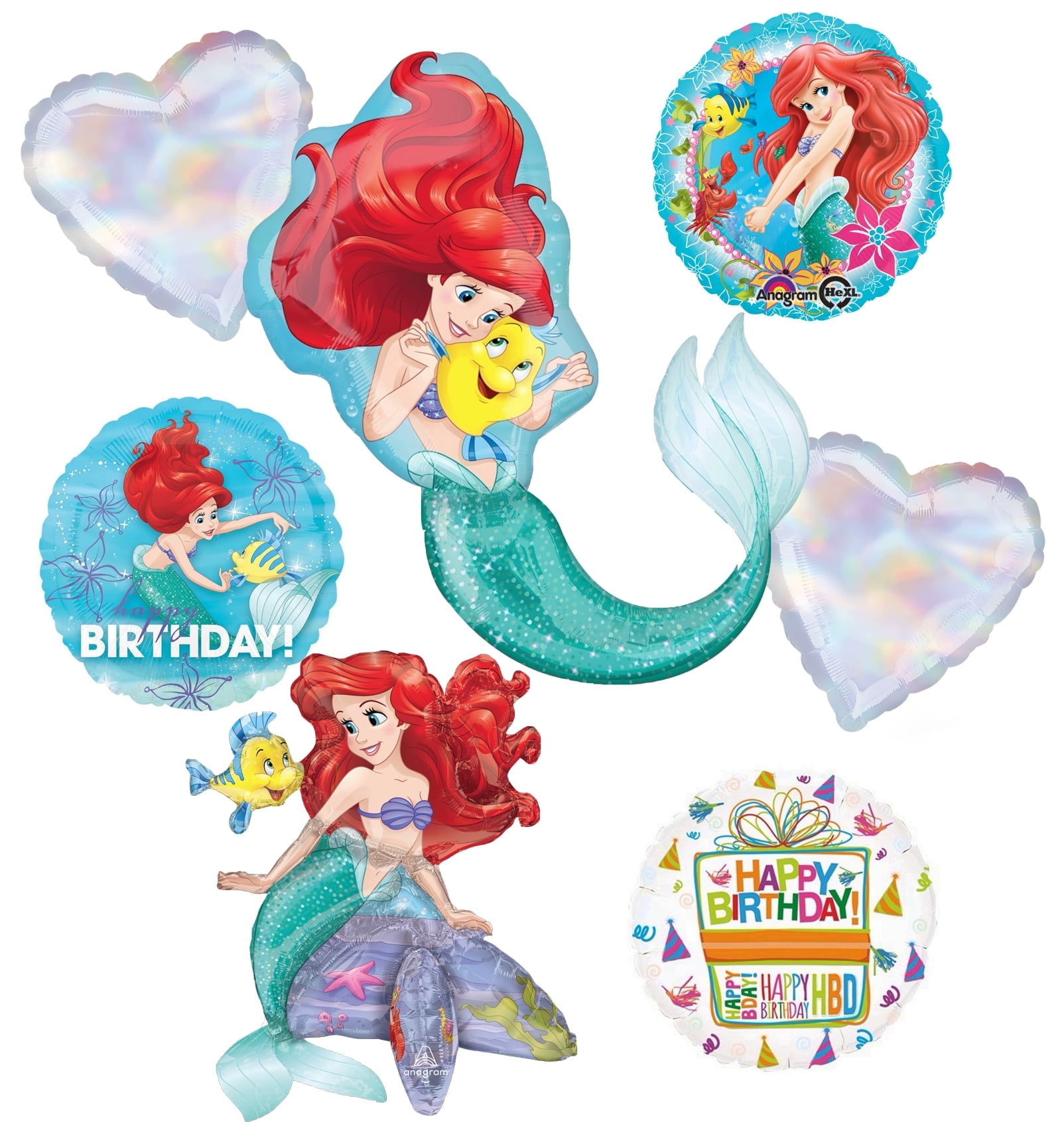 Little Mermaid Birthday Party Supplies Princess Ariel Balloon Bouquet ...