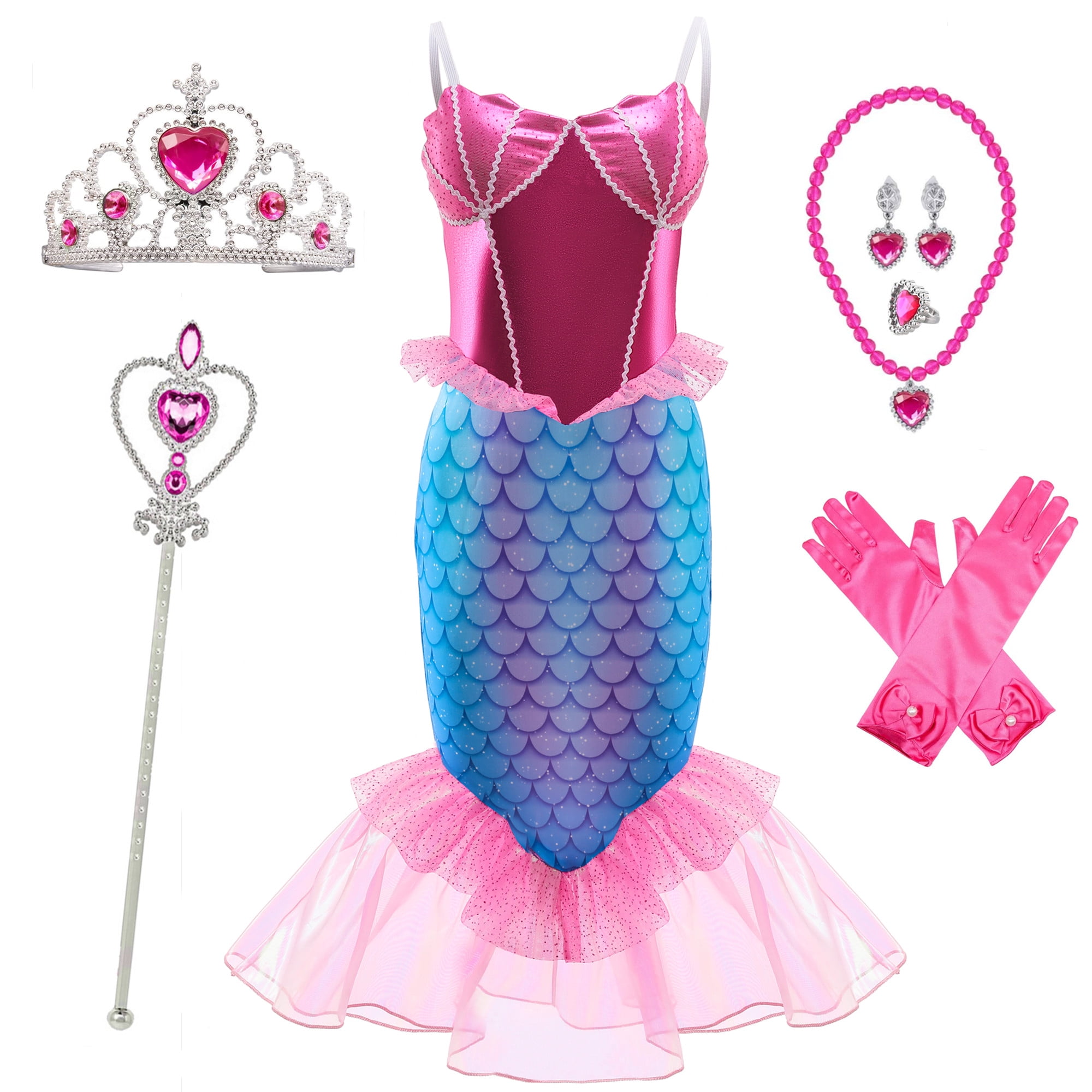 Ariel Little Mermaid Costume Dress for Toddler Girls, Birthday Party ...
