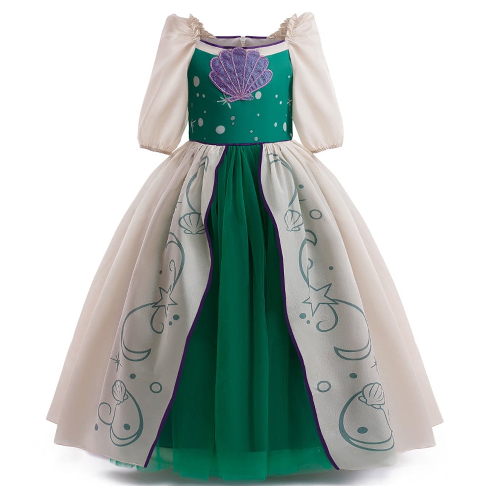 Little Mermaid Costume Dress For Girls Kids Halloween Cosplay Role Play ...