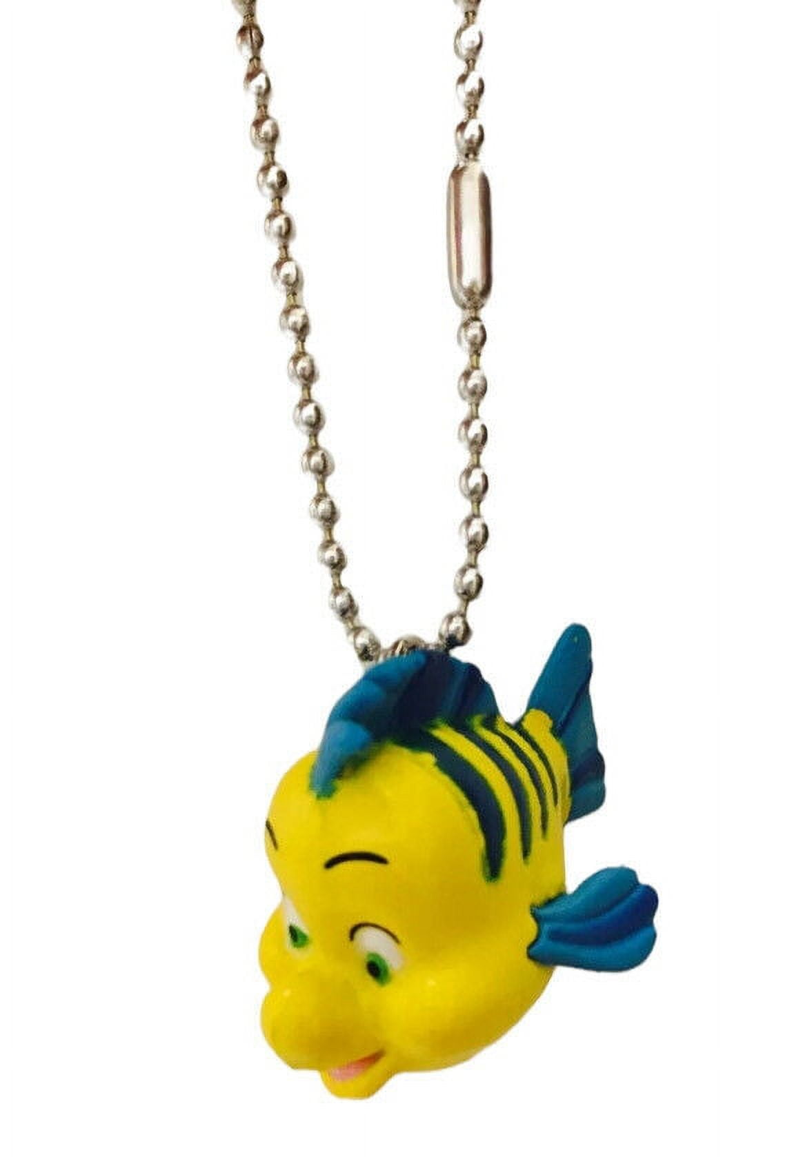 Little Mermaid Flounder 1.5" PVC Figure Keychain Dangler Charm Figurine ...