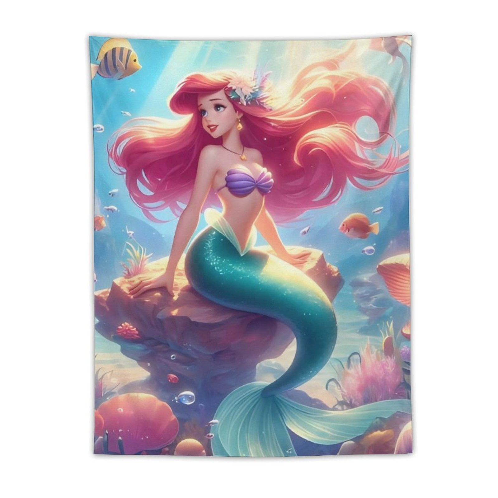 Little Mermaid Fun Tapestry wall hanging wall art decoration living room bedroom aisle poster ...