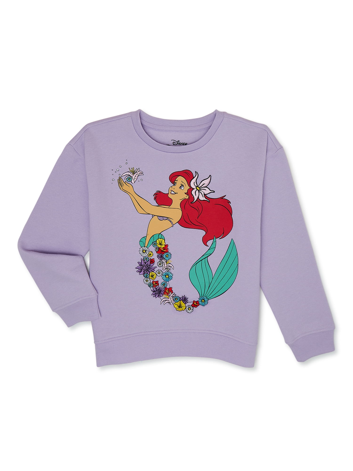 Disney Little Mermaid Girls Sweatshirt - Sizes 4-16 - Walmart.com