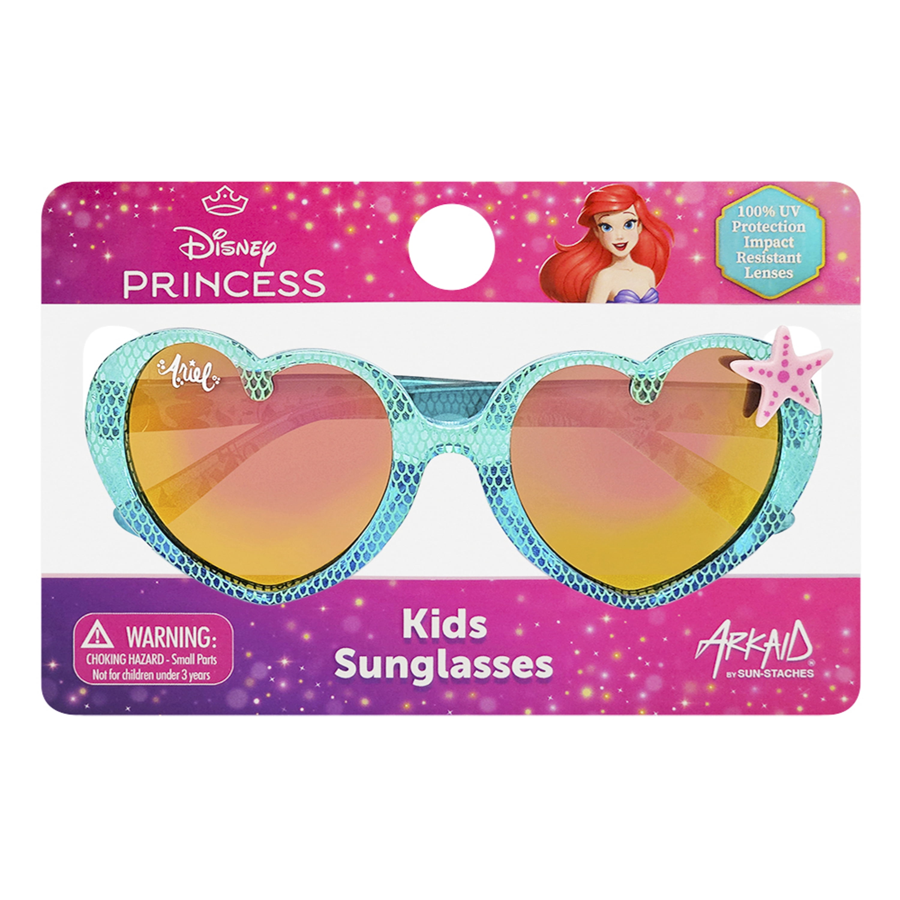 Disney Ariel Little Mermaid Heart-Shaped Sunglasses for Kids - UV ...