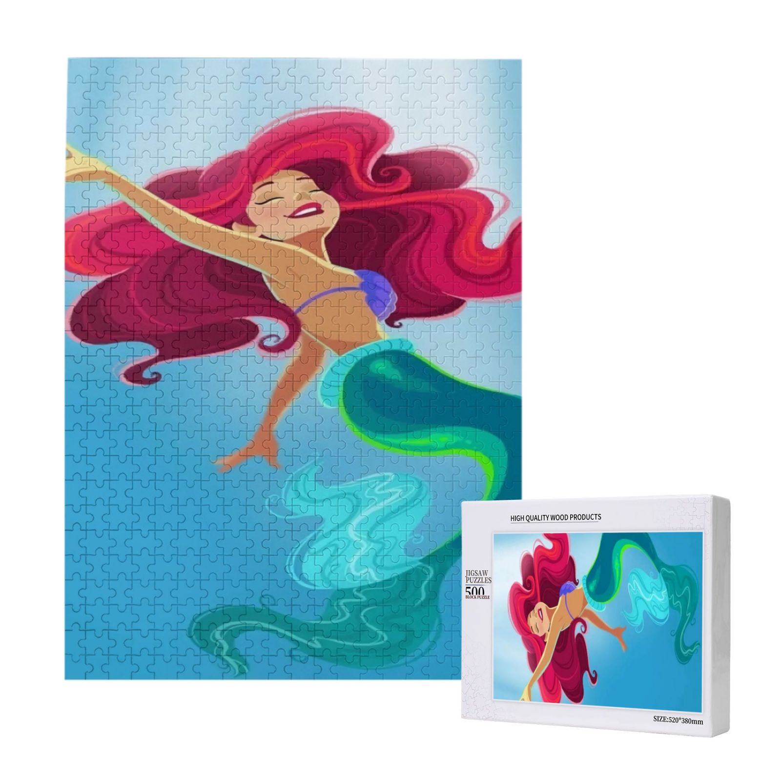 Little Mermaid Jigsaw Puzzles 300/500/1000 Pieces Wooden Puzzles Gift ...