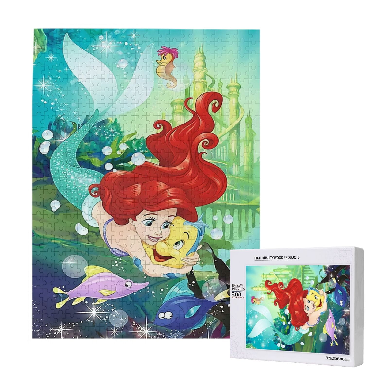 Little Mermaid Jigsaw Puzzles 300/500/1000 Pieces Wooden Puzzles Gift ...