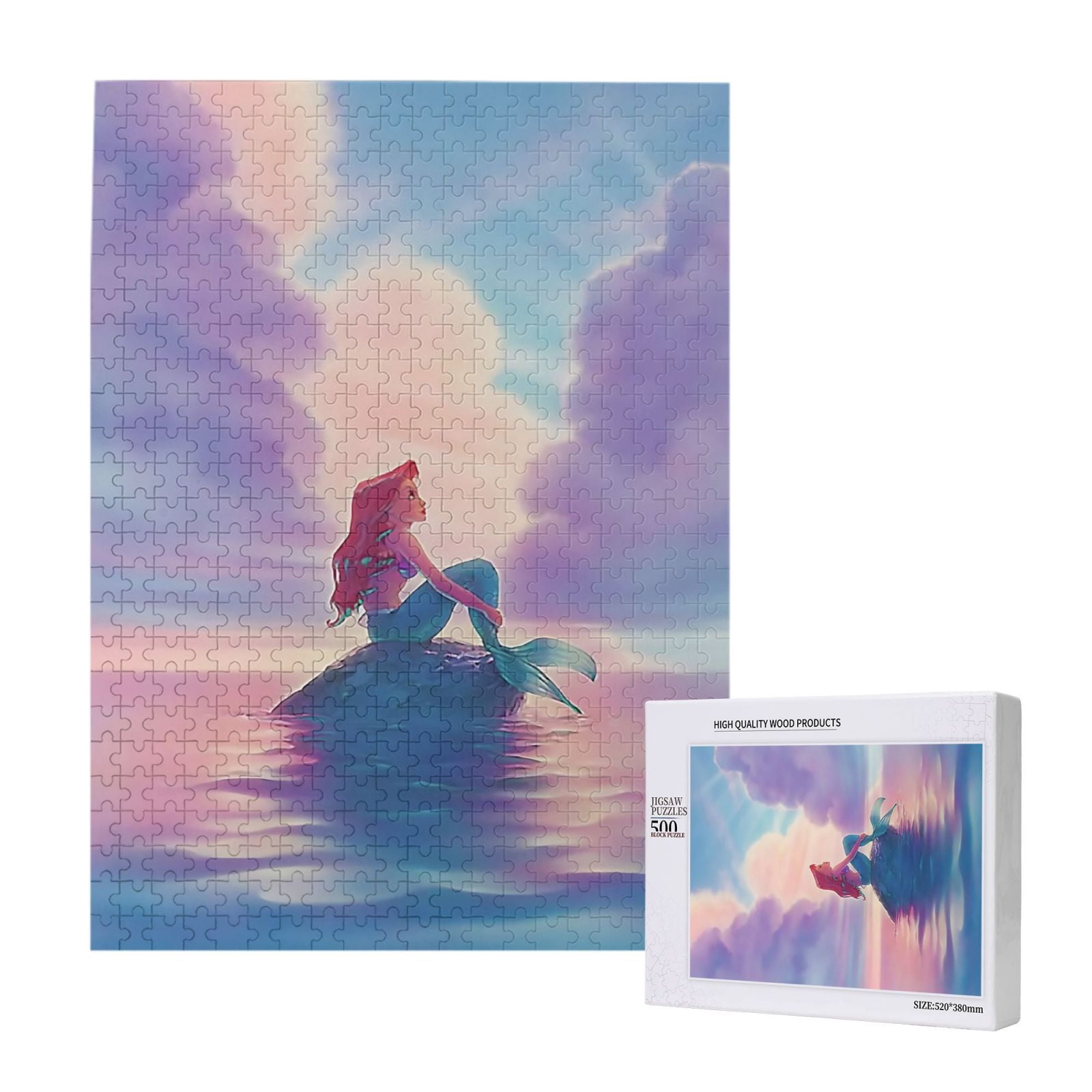 Little Mermaid Jigsaw Puzzles 300/500/1000 Pieces Wooden Puzzles Gift ...