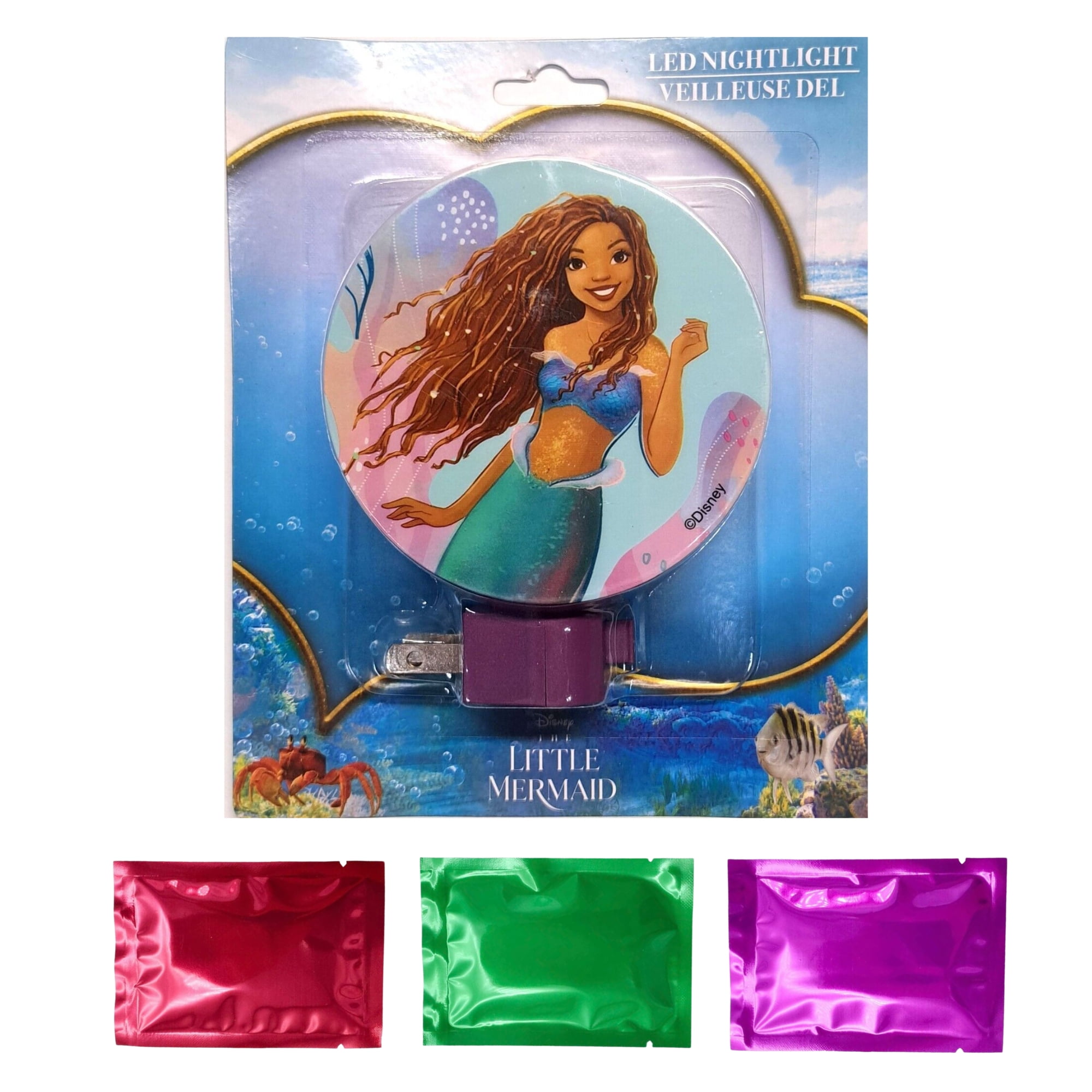 Little Mermaid LED Nightlight with Rotary Shade for Kids Girls Manual ...