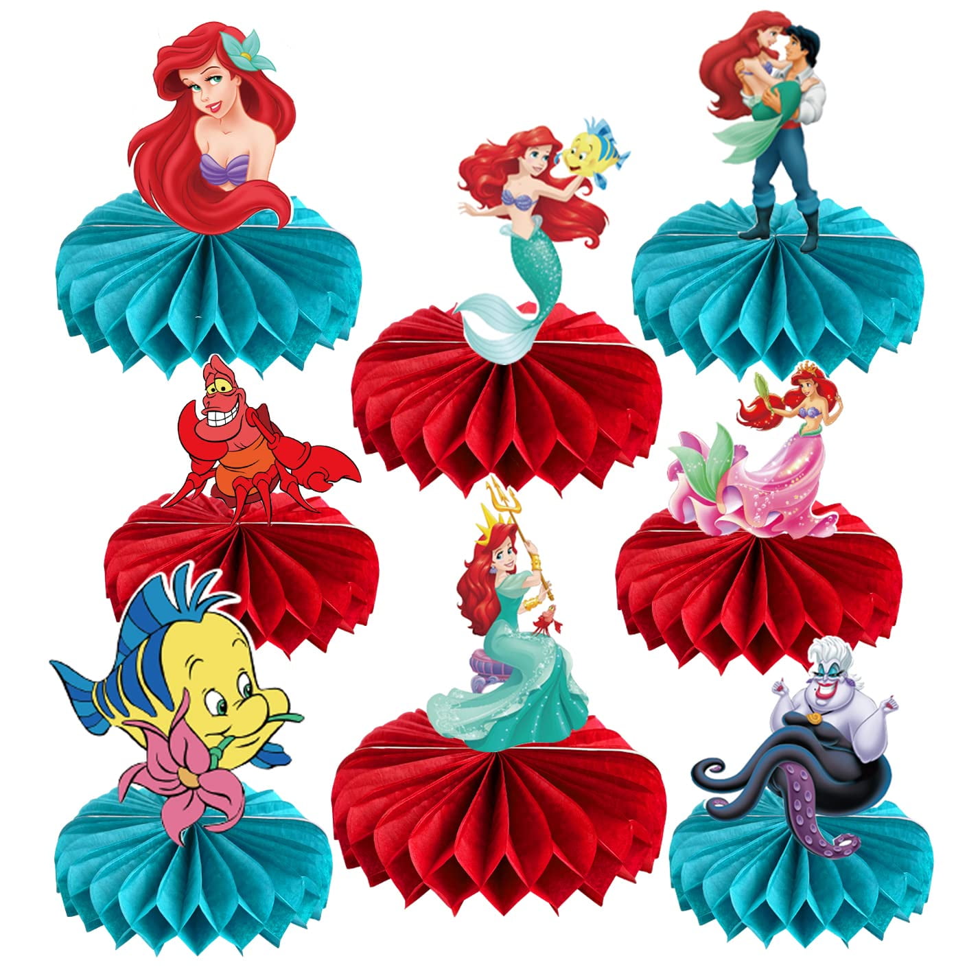 Little Mermaid Party Favors Birthday Supplies, 8Pcs Cute Little Mermaid ...