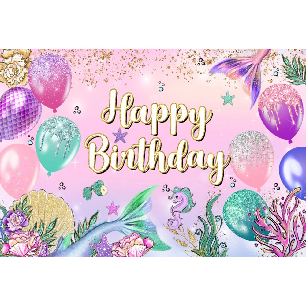 Little Mermaid Photography Backdrop Under The Sea Scale Shell Girls ...