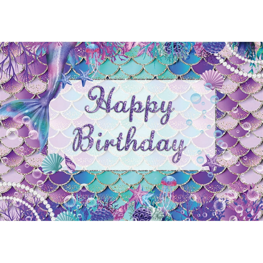 Little Mermaid Photography Backdrop Under The Sea Scale Shell Girls ...