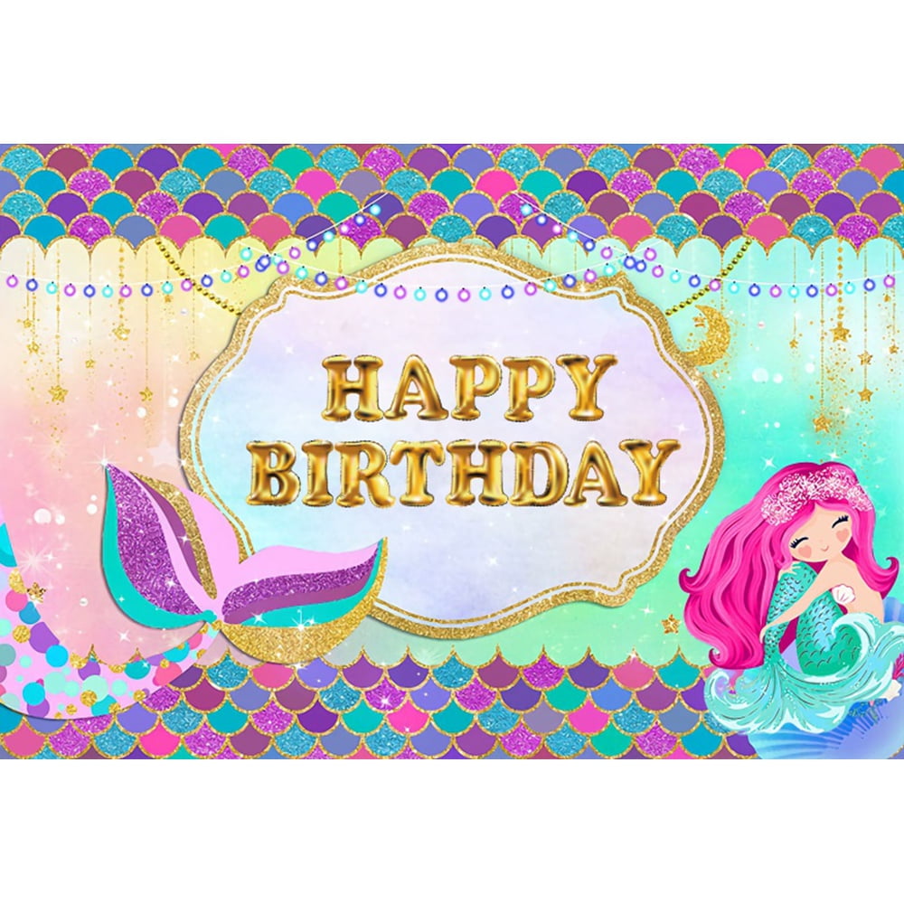 Little Mermaid Photography Backdrop Under The Sea Scale Shell Girls ...