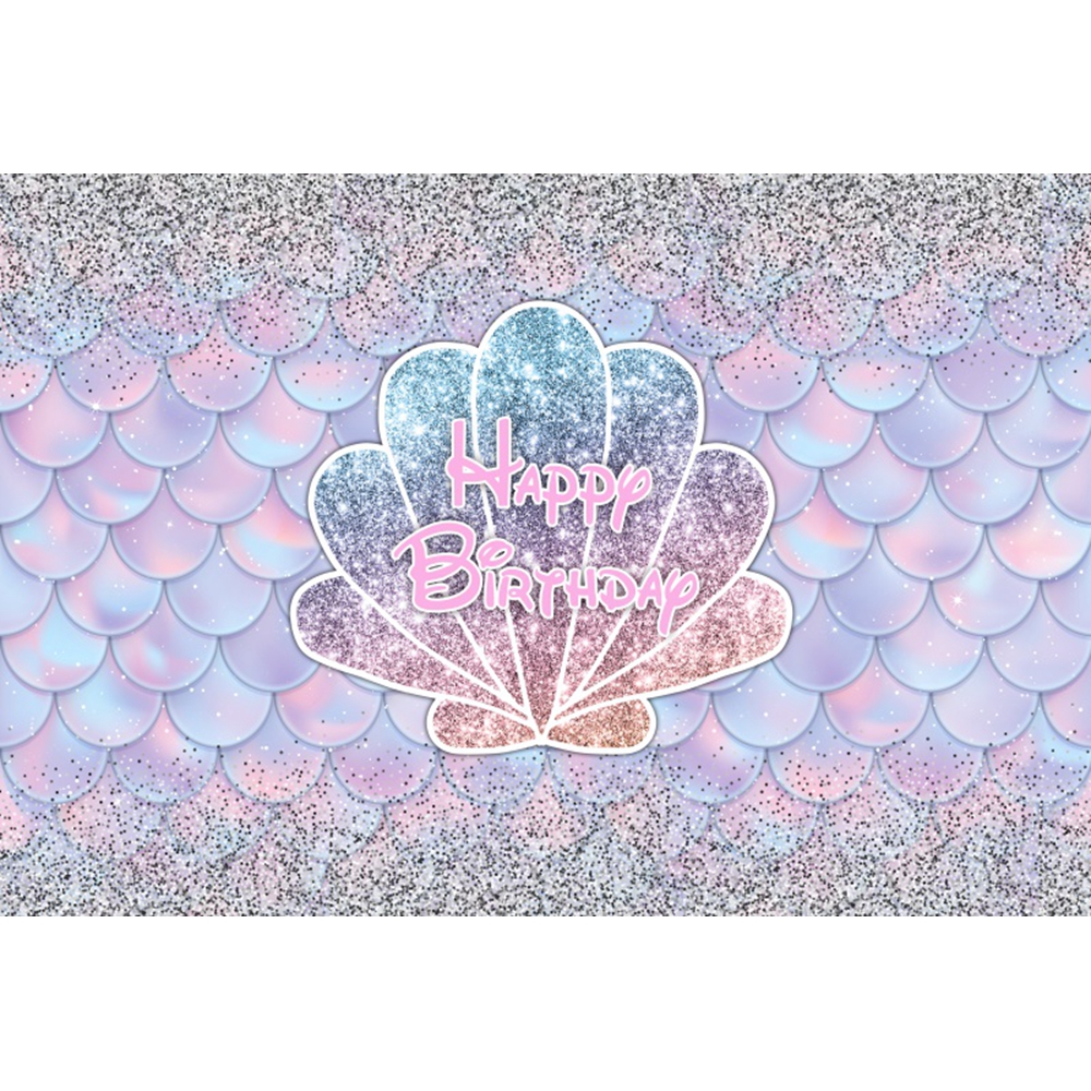 Little Mermaid Photography Backdrop Under The Sea Scale Shell Girls ...