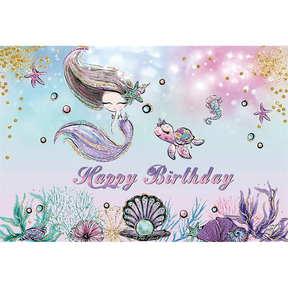 Little Mermaid Photography Backdrop Under The Sea Scale Shell Girls ...