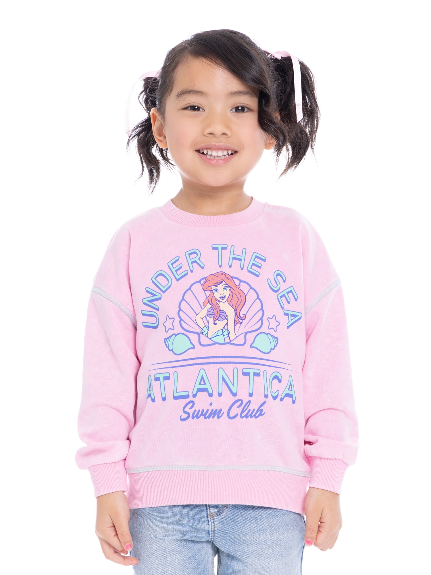 Little Mermaid Toddler Girls Ariel Graphic Sweatshirt, Sizes 12M-5T ...