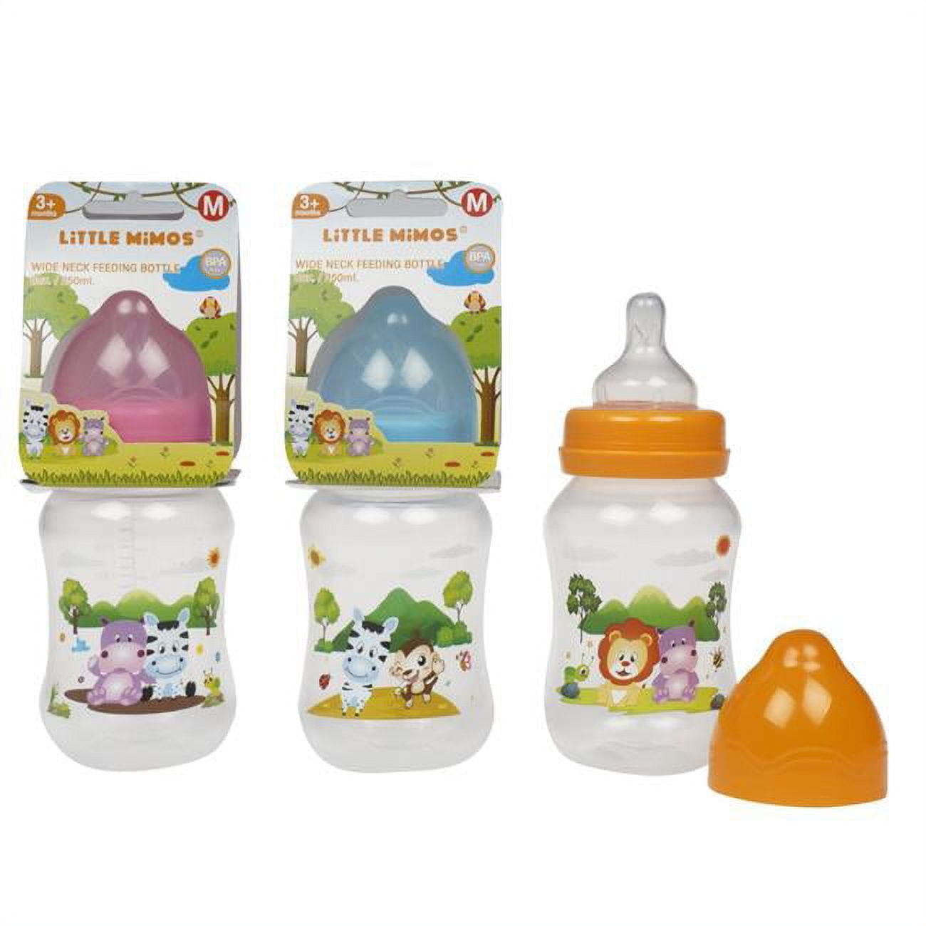 Little Mimos Wide Neck Baby Bottle - Safari Friends 8 oz Case of 72 ...