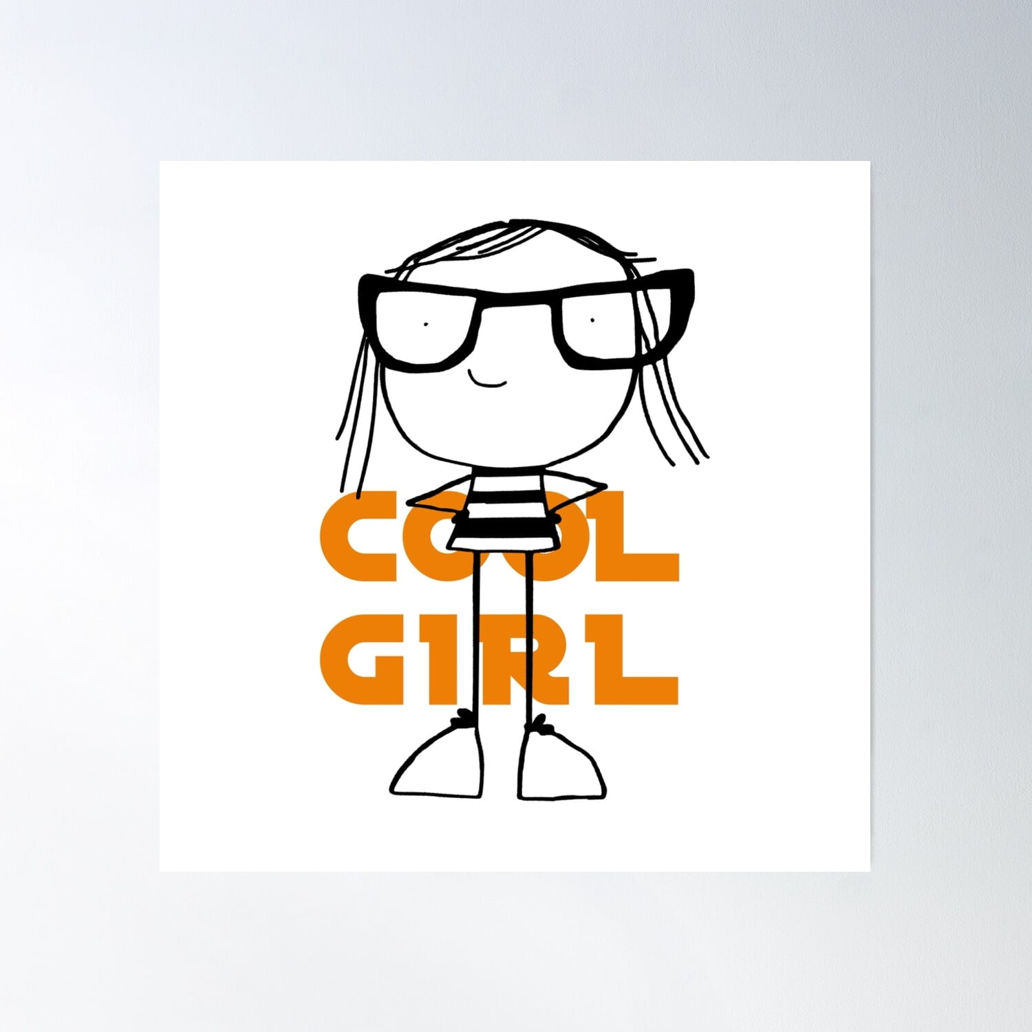 Little Miss Cool Poster Wall Art, Modern Wall Decor, 30x30 UNFRAMED ...