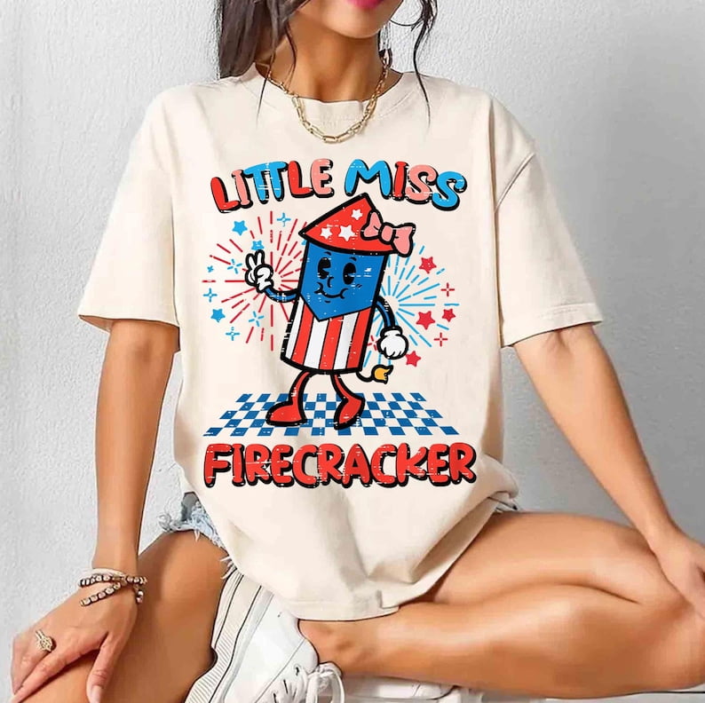 Little Miss Firecracker Shirt, 4th of July Shirt, Patriotic Shirt ...