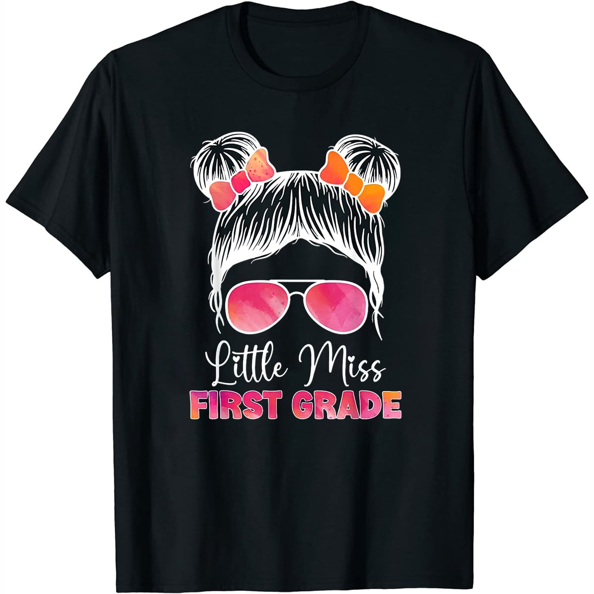 Little Miss First Grade Girls Back To School Girls 1st Grade T-Shirt ...