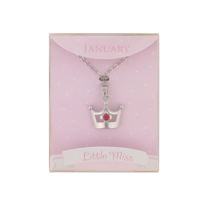 Little Miss January Crown Birthstone Necklace - Walmart.com