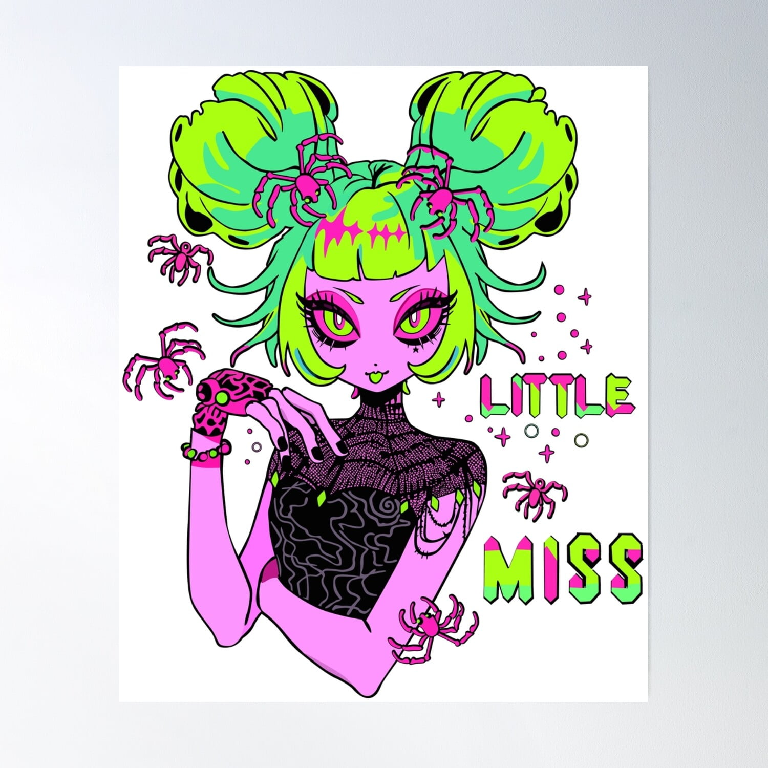 Little Miss Muffet. Poster Wall Art, Modern Wall Decor, 8x12 UNFRAMED ...