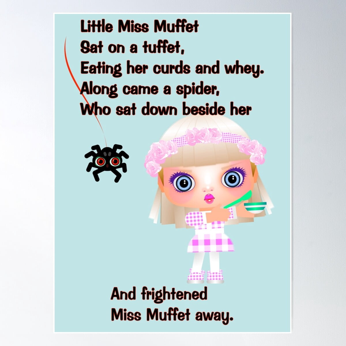 Little Miss Muffet. Poster Wall Art, Modern Wall Decor For Living Room ...